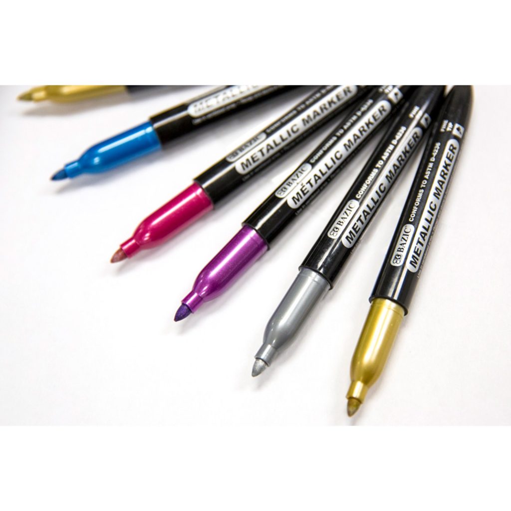 6 Metallic Markers - Crown Office Supplies