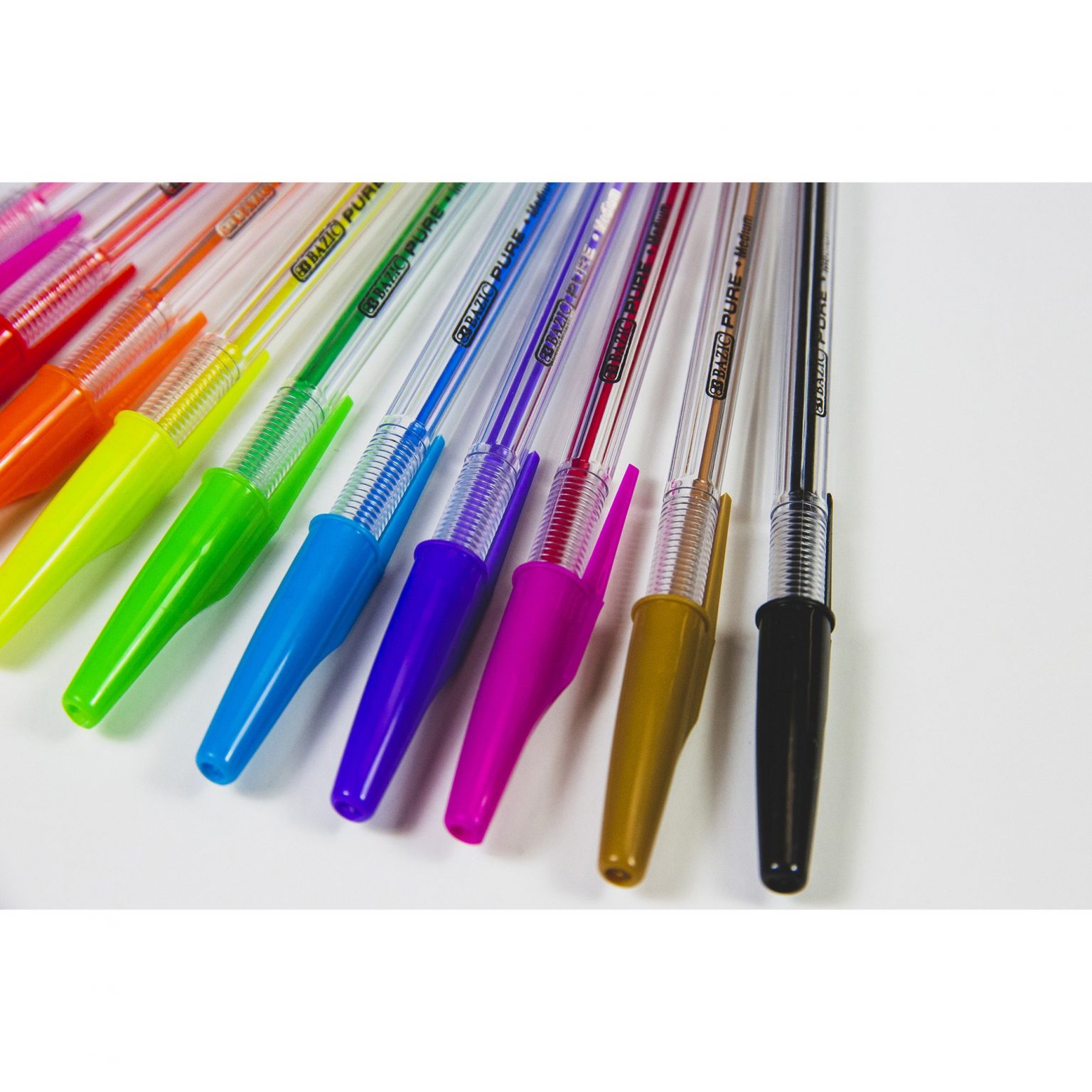 10 Pure Neon Color Stick Pen - Crown Office Supplies