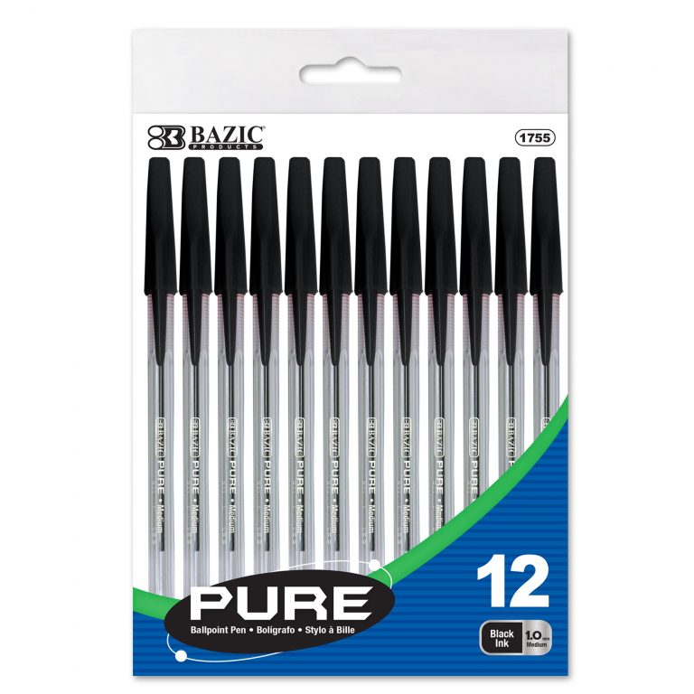 Pure Black Stick Pen (12/Pack) - Crown Office Supplies