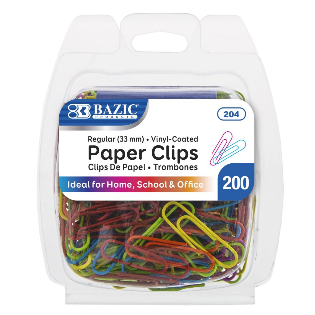 No.1 Regular (33mm) Color Paper Clips (200/Pack) - Crown Office Supplies
