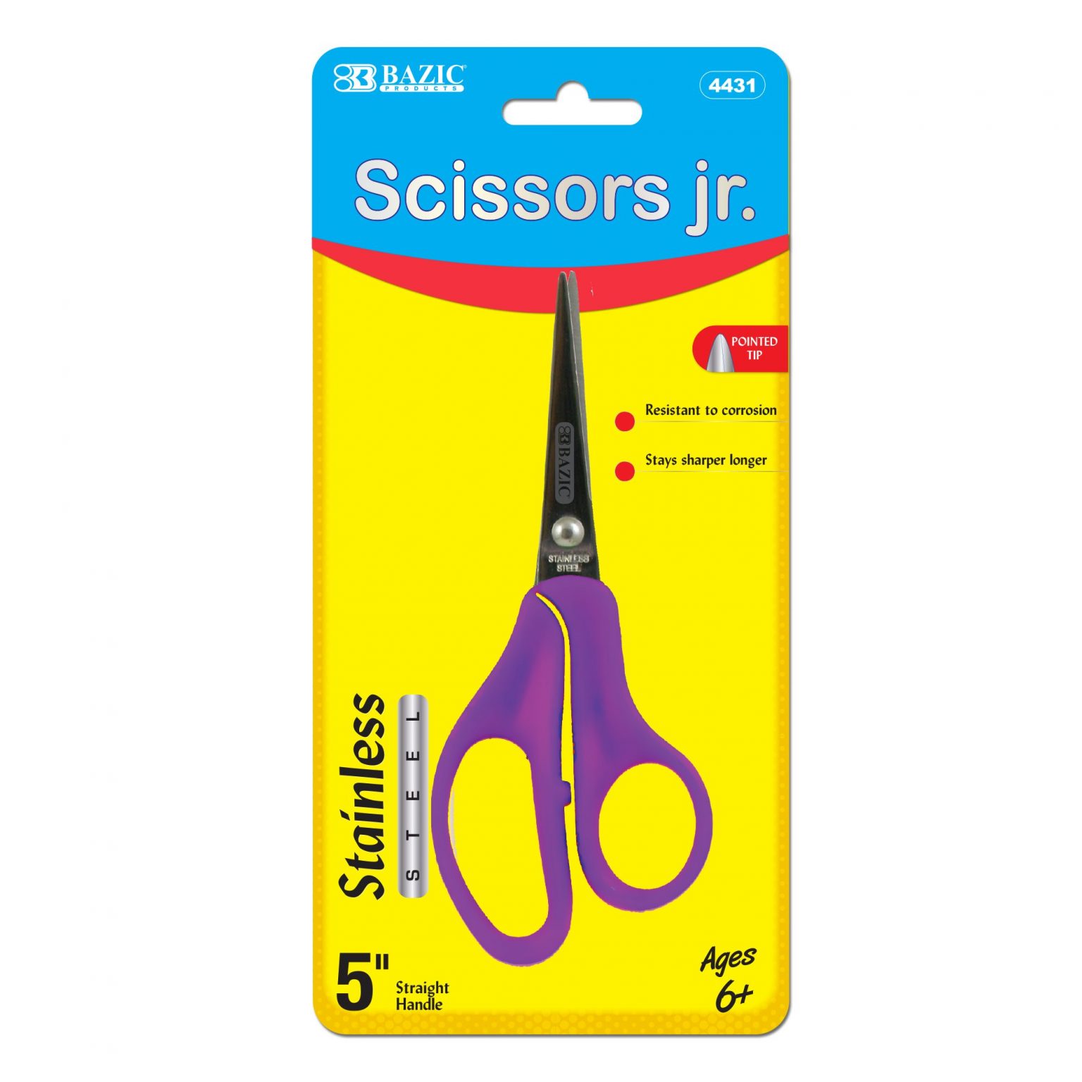 5" Pointed Tip School Scissors - Crown Office Supplies