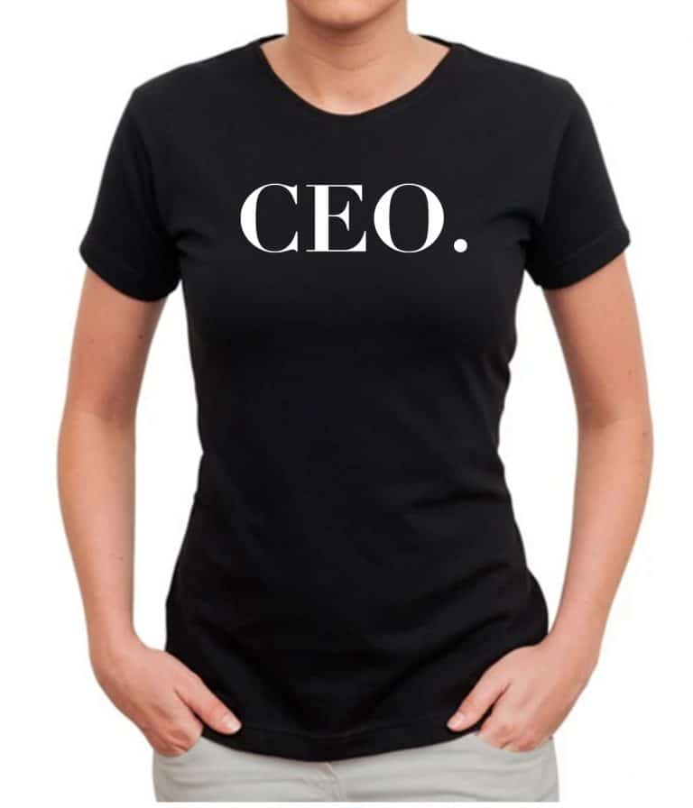 Women's Black T Shirt - CEO. - Crown Office Supplies