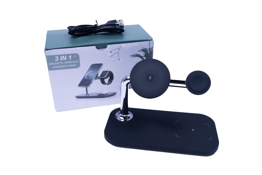 3 IN 1 MAGNETIC WIRELESS CHARGER STAND - BLACK - Crown Office Supplies