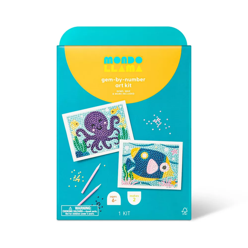 2pk Gem-by-Number Craft Kit - Mondo Llama™ - Crown Office Supplies
