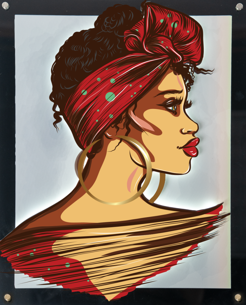 Beautiful Elegant Black Woman LED Backlit Wall Art (LED) - Crown Office ...