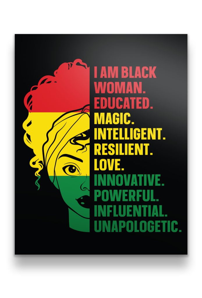Acrylic Wall Art- Powerful Educated Black Woman - Crown Office Supplies