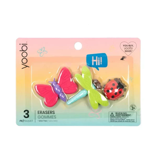 Yoobi™ 3ct Eraser Set Insects - Crown Office Supplies