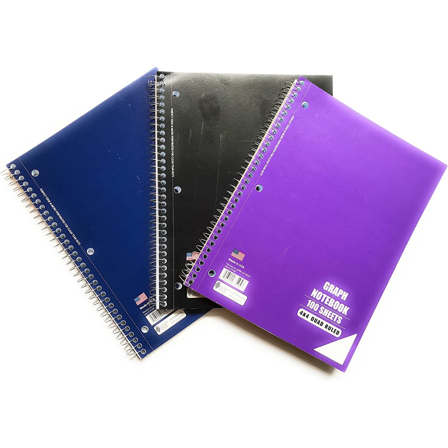 Graph Notebook 80 Sheets - Assorted Colors - Crown Office Supplies