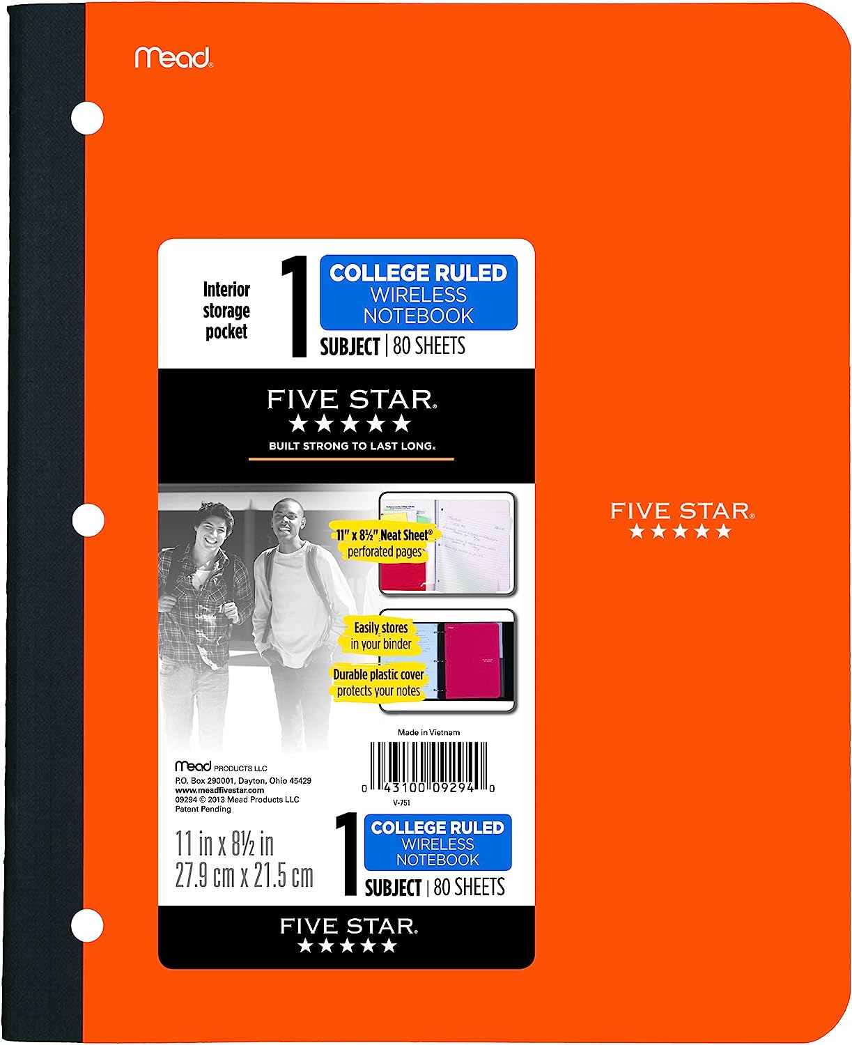Five Star - College Ruled - Wireless Notebook - Assorted Colors - Crown ...