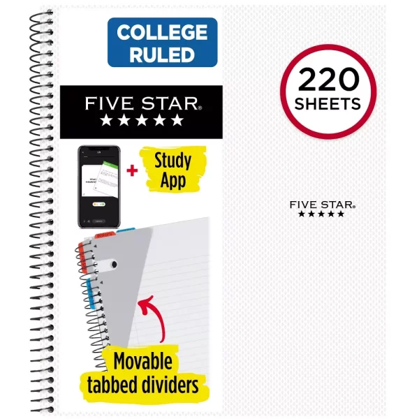 Five Star - College Ruled - 220 Sheets - Assorted Colors - Crown Office ...