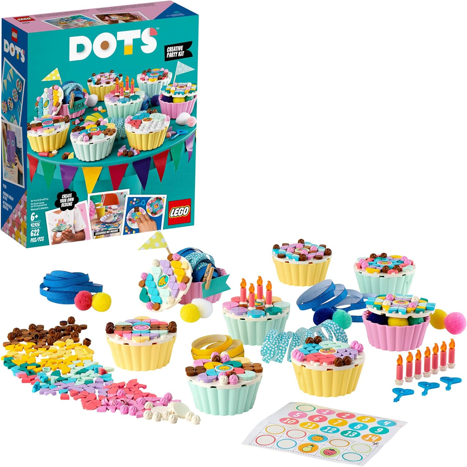 LEGO DOTS Creative Party Kit 41926 DIY Craft Decorations Kit; Makes a ...
