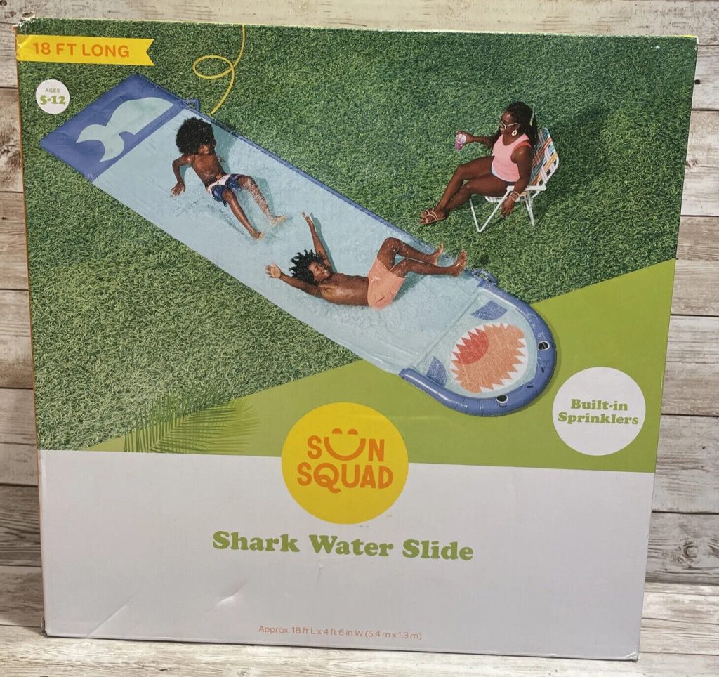 Sun Squad 18FT Long Slip N Slide 2 Lane Water Slide with Built-In ...