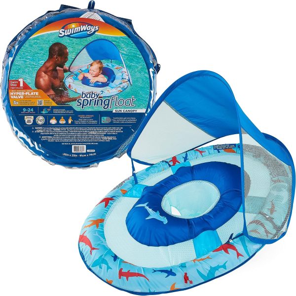 Swimways Sun Canopy Inflatable Baby Spring Float for Kids 9-24 Months ...