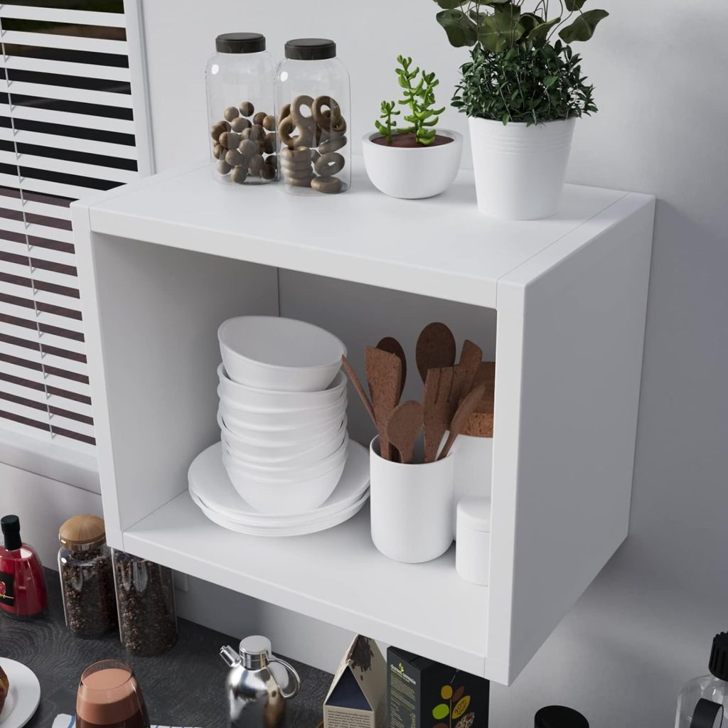Cube Floating Shelves for Wall Storage, Open Square Bookcase Wall ...