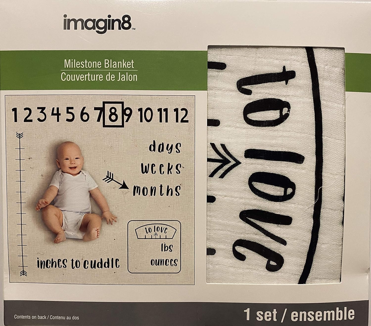 Inches to Cuddle Baby Milestone Blanket - Highlights The Days, Weeks ...