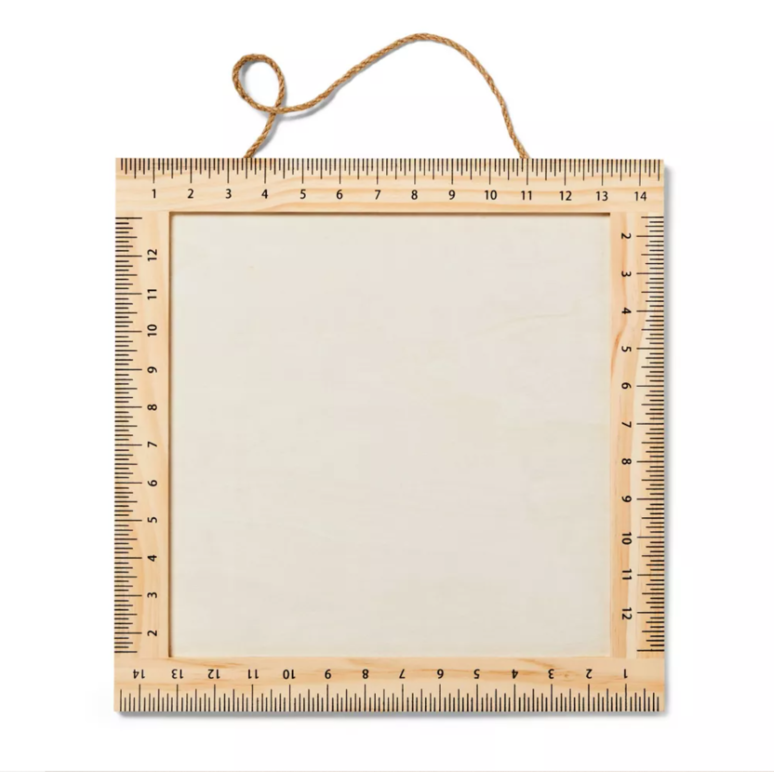 Wooden Square Big Hanging Square Sign w Ruler Border 14.7 x 14.7 ...