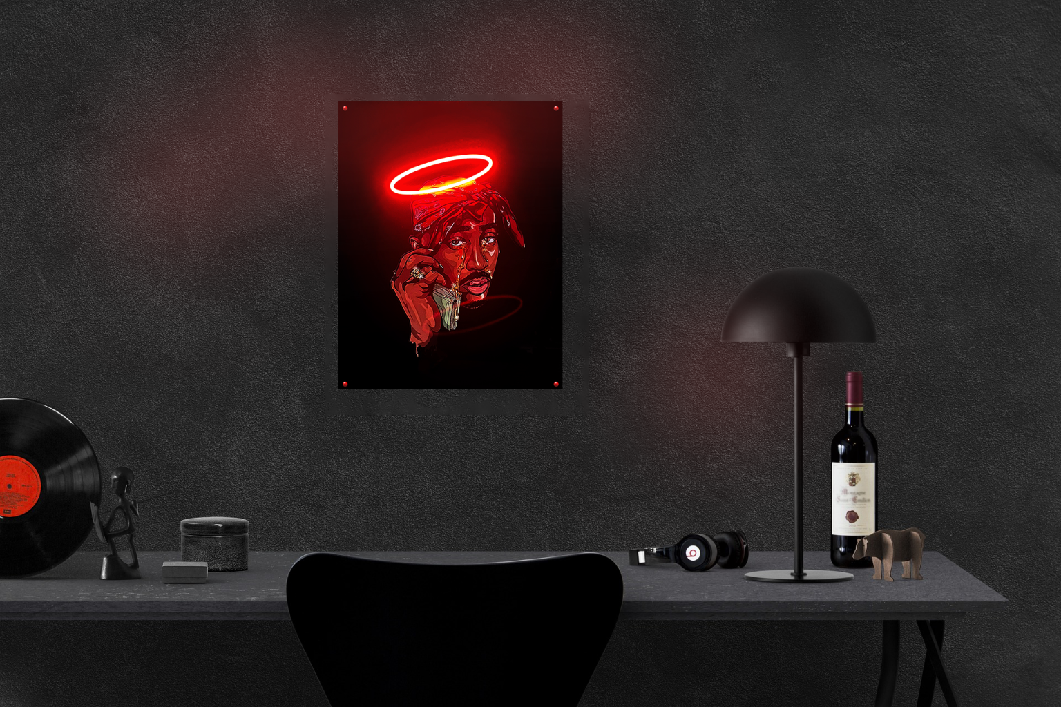 Tupac Halo LED Illuminated Acrylic Wall Art Tribute - Crown Office Supplies