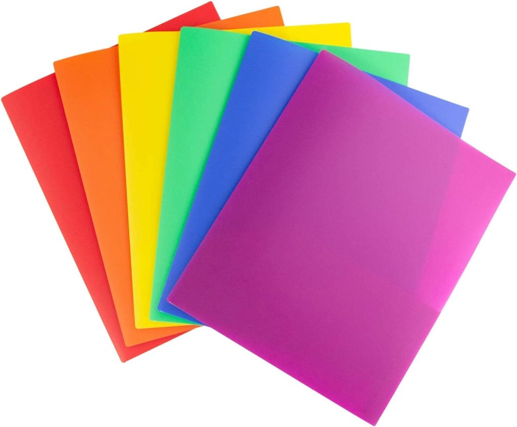 Dunwell Colored Plastic Folders with Pockets - (12 Pack, Assorted ...