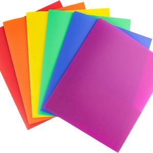 Dunwell Colored Plastic Folders with Pockets - (12 Pack, Assorted ...