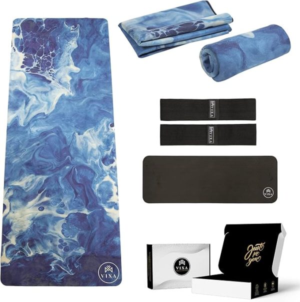Vixa Yoga Mat Set with Booty Bands - Ocean - Crown Office Supplies